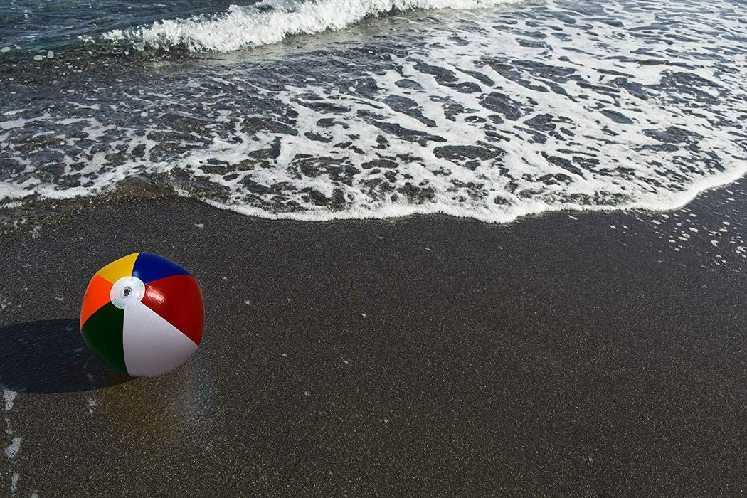 Beachgoer Pack of 12 20" Beach Balls - Rainbow Inflatable Beach Balls